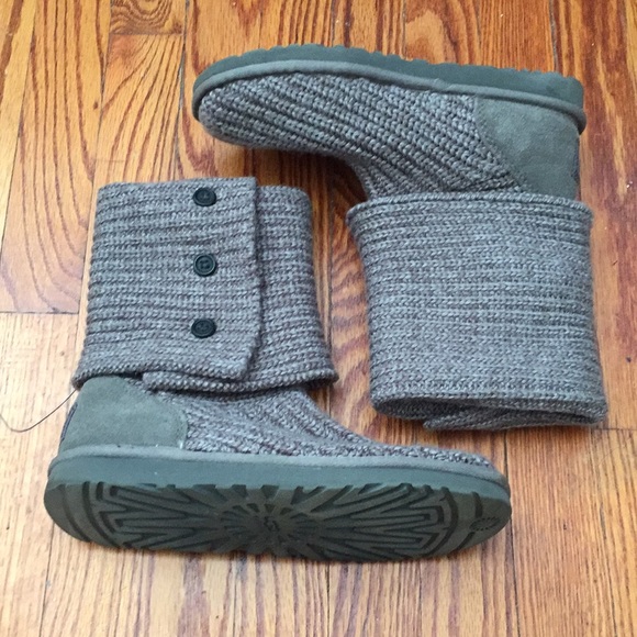 UGG | Shoes | Grey Sweater Material Ugg Boots | Poshmark